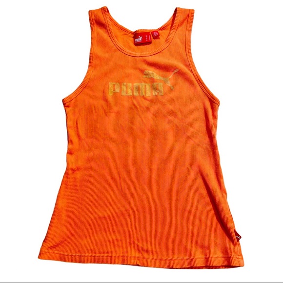 Puma | Tops | Puma Orange Ribbed Wife Beater Tank Top | Poshmark